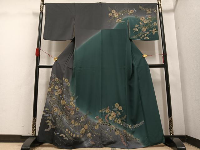 平和屋着物●訪問着　辻が花　暈し染め　金彩　正絹　逸品　AABD3996ph