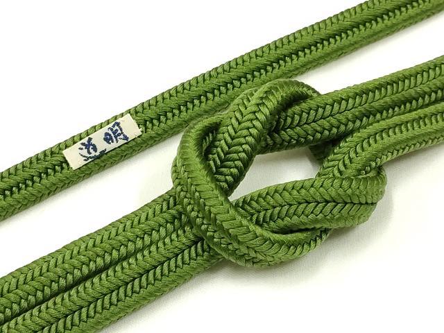 平和屋着物●極上　有職組紐道明　帯締め　冠組　苔色　宮内庁御用　国立博物館御用　東京芸術大学御用　逸品　AABD4111ay
