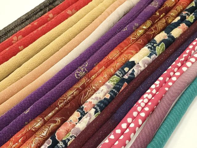 平和屋着物●和装小物　上質な帯締め10本セット　丸ぐけ　大島紬　暈し　金糸　金彩　銀通し　木玉　撚り房　逸品　AABD4175ay