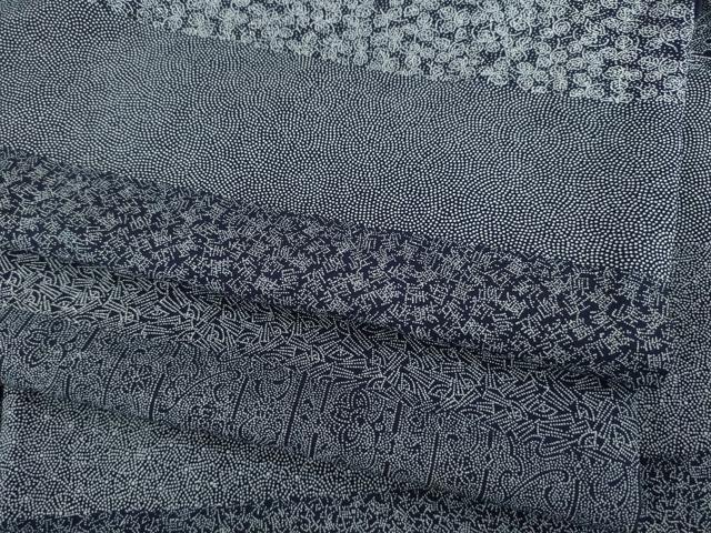 平和屋着物●江戸小紋　百柄　藍　正絹　逸品　AABD4343ck