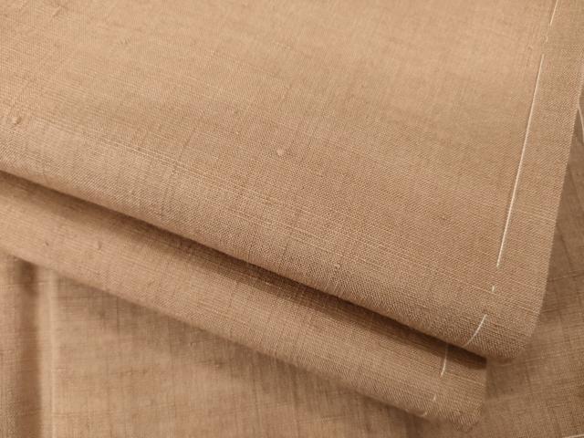 平和屋着物●結城紬　色無地　ときがら茶色　正絹　逸品　未使用　AABD4357ck