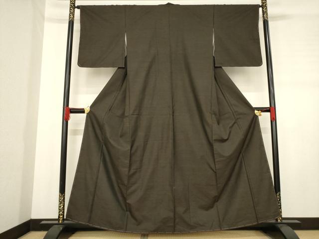 平和屋着物●本場大島紬　100亀甲　総詰め　黒地　正絹　逸品　AABD4393ck