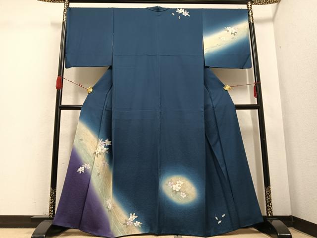 平和屋着物●訪問着　舞花文　暈し染め　正絹　逸品　AABD4418ph