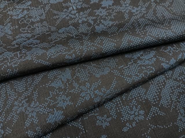 平和屋着物●本場大島紬　一元7マルキ　草花文　通し胴裏　正絹　逸品　未使用　AABD4443ph