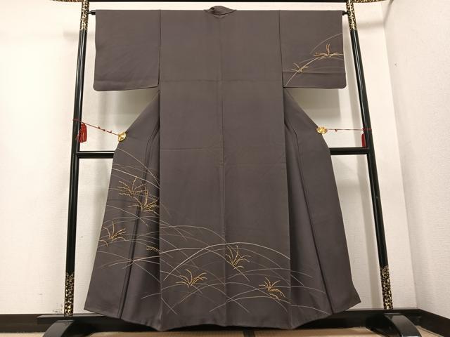 平和屋着物●訪問着　草木文　金彩　正絹　逸品　AABD4468ph