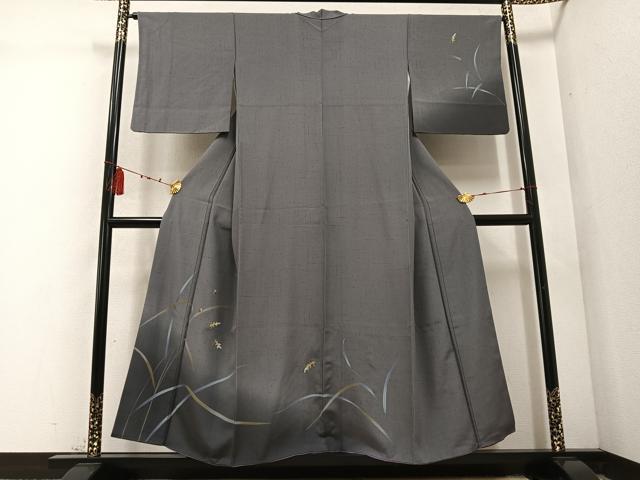 平和屋着物●訪問着　手描き　稲　てんとう虫　暈し染め　正絹　逸品　AABD4480ph