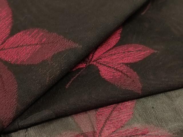 平和屋着物＊夏物　小紋　紗　舞葉文　正絹　逸品　未使用　AABD4514jd