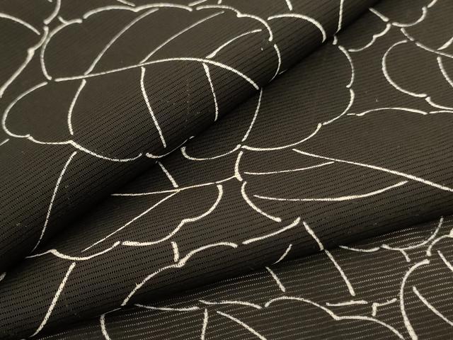 平和屋着物＊夏物　小紋　絽　葉尽くし　正絹　逸品　AABD4533jd