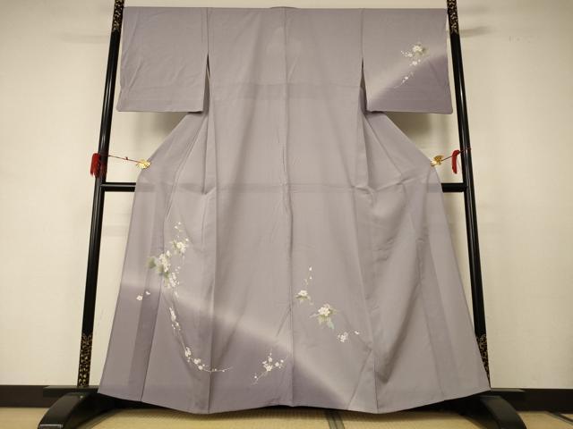 平和屋着物＊夏物　訪問着　絽　草花文　暈し染め　正絹　逸品　AABD4555jd