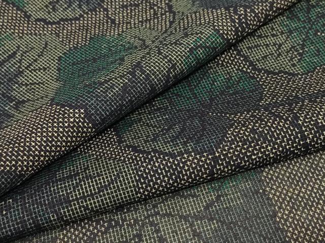 平和屋着物＊夏物　小紋　紗　枝葉文　洗える着物　AABD4581jd