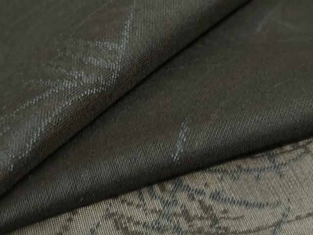 平和屋着物＊夏物　小紋　紗　草葉文　正絹　逸品　AABD4594jd