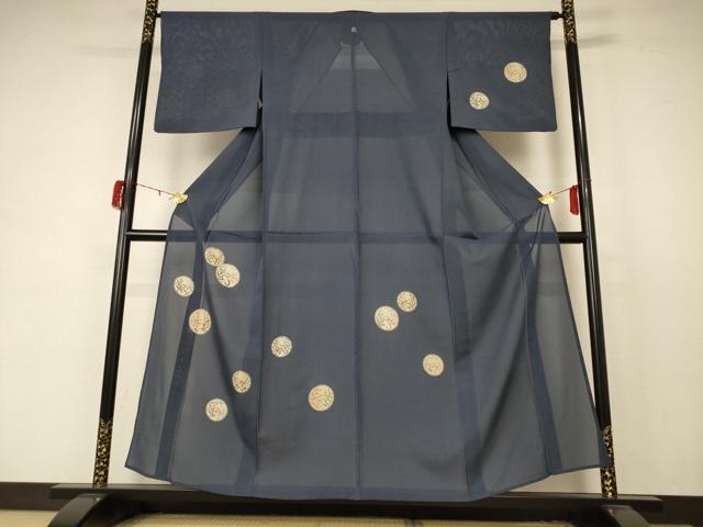 平和屋着物＊夏物　訪問着　絽　草葉丸文　金彩　正絹　逸品　AABD4627jd