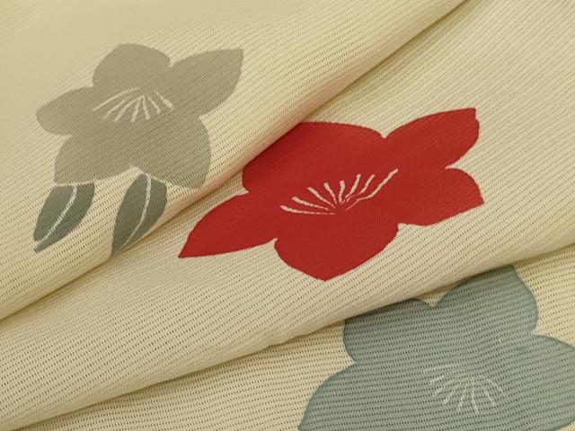 平和屋着物＊夏物　小紋　絽　舞花文　正絹　逸品　AABD4653jd