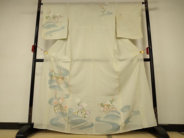 平和屋着物＊夏物　訪問着　絽　片輪車花文　正絹　逸品　AABD4676jd