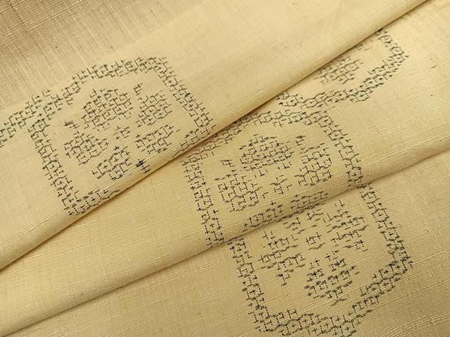 平和屋着物●上質な紬　亀甲花文　正絹　逸品　AABD4738ph