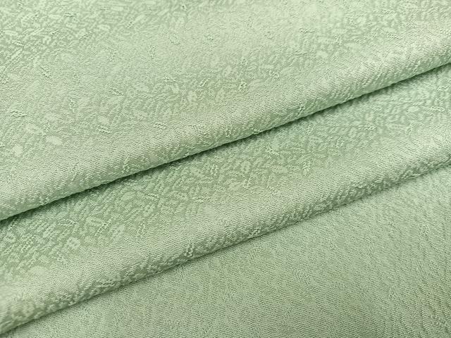 平和屋着物●上質な色無地　舞葉地紋　錆青磁色　正絹　逸品　AABD4754ph