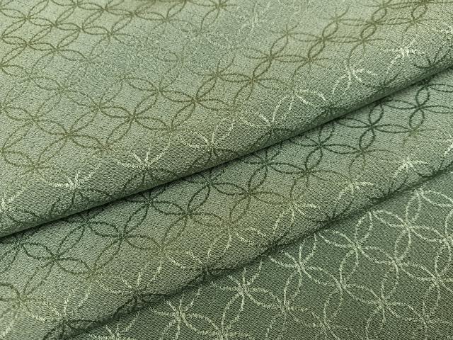 平和屋着物●上質な色無地　七宝地紋　青鈍色　正絹　逸品　AABD4760ph