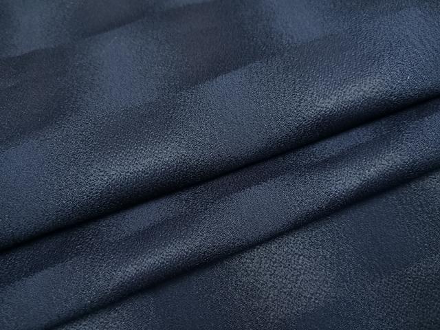 平和屋着物●上質な色無地　市松地紋　藍鉄色　正絹　逸品　AABD4787ph
