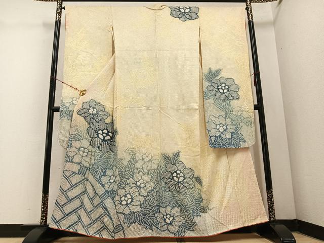 平和屋着物●豪華振袖　総絞り　草花文　正絹　逸品　AABD4800ph