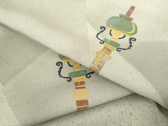 平和屋着物●上質な小紋　手描き　器物文　暈し染め　金銀彩　正絹　逸品　AABD4978cs