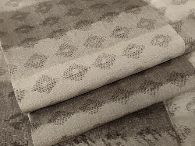 平和屋着物●上質な紬　横段文　正絹　逸品　AABD4980cs