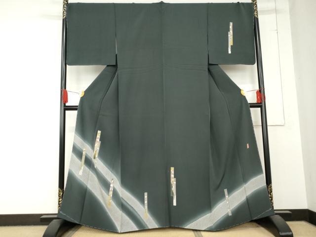 平和屋着物●訪問着　作家物　短冊吉祥花文　暈し染め　金彩　正絹　逸品　未使用　AABD4987cs