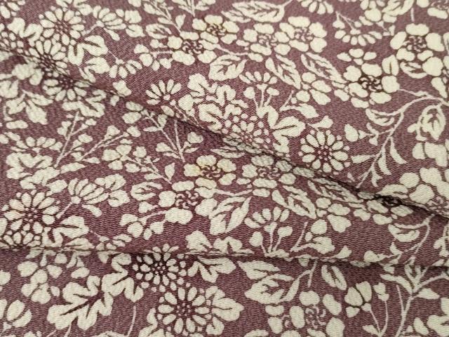 平和屋着物●上質な小紋　草花文　鬼しぼ縮緬　高島屋扱い　正絹　逸品　AABD4988cs
