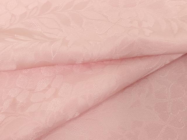 平和屋着物●上質な色無地　草花地紋　撫子色　正絹　逸品　AABD5005cs