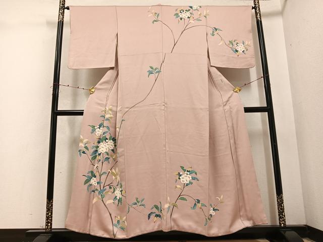平和屋着物●訪問着　友禅　作家物　枝花文　正絹　逸品　AABD5970ph