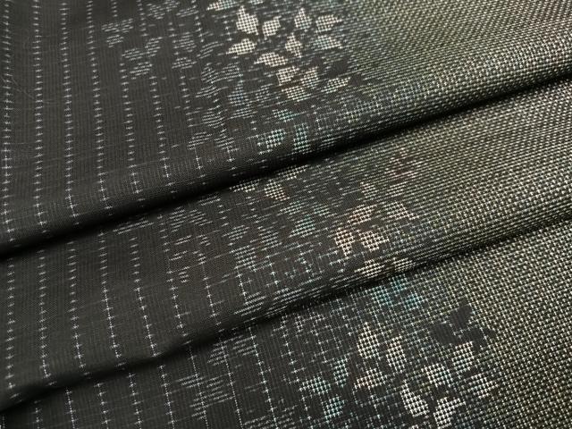 平和屋着物●本場大島紬　カタス7マルキ　花間道　正絹　逸品　AABD5979ph