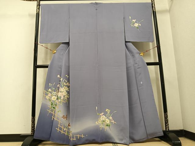 平和屋着物●本加賀友禅作家　南克治　訪問着　花鳥文　暈し染め　正絹　逸品　AABD5993ph