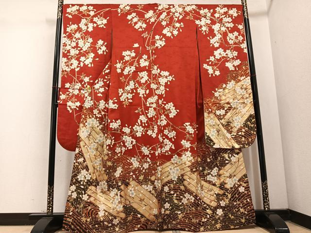 平和屋着物●豪華振袖　花筏文　桜　金彩　ますいわ屋扱い　正絹　逸品　AABD6040ph