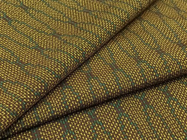 平和屋着物▽上質な紬　単衣　網目文　正絹　逸品　AABD6067jh