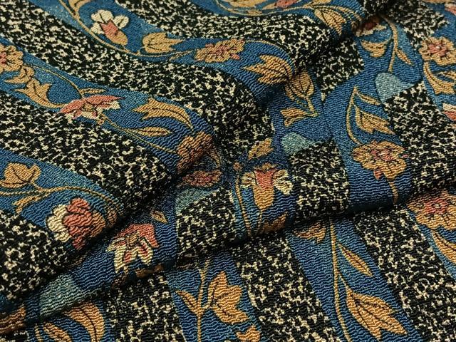 平和屋着物▽上質な小紋　単衣　立涌花文　正絹　逸品　AABD6072jh