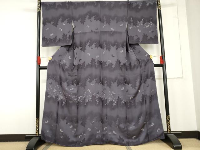 平和屋着物●訪問着　舞蝶文　草木シルエット　暈し染め　正絹　逸品　AABD6202cs