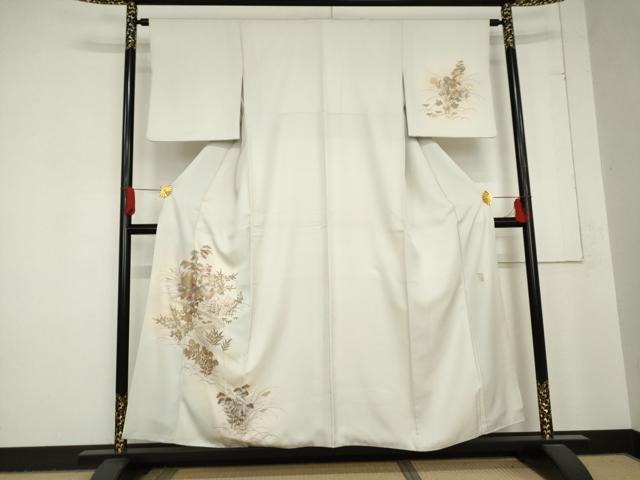 平和屋着物●金彩友禅　卓越技能者・名工・和田光正　訪問着　風景草花文　暈し染め　金銀彩　正絹　逸品　AABD6223cs