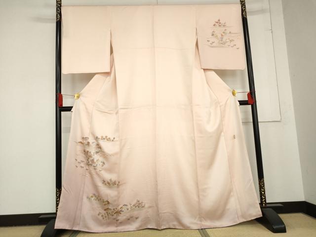 平和屋着物●金彩友禅　卓越技能者・名工・和田光正　訪問着　松竹梅花文　暈し染め　金銀彩　正絹　逸品　AABD6225cs