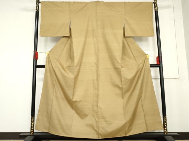 平和屋着物●上質な紬　横段文　正絹　逸品　AABD6241cs