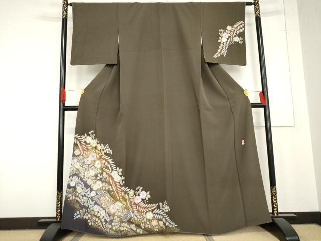 平和屋着物●越後十日町の一流染匠　桐屋・翠山工房　訪問着　辻が花　金彩　やまと誂製　正絹　逸品　AABD6256cs