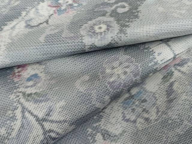 平和屋着物●都喜ヱ門　本場大島紬　カタス7マルキ　総絣　花唐草文　藤絹織物謹製　正絹　逸品　AABD6277cs