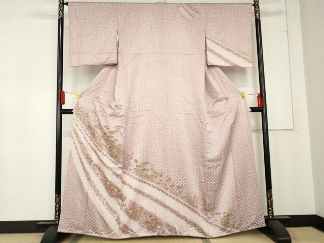 平和屋着物●訪問着　絞り　刺繍　枝花文　金糸　金彩　やまと誂製　正絹　逸品　AABD6314cs