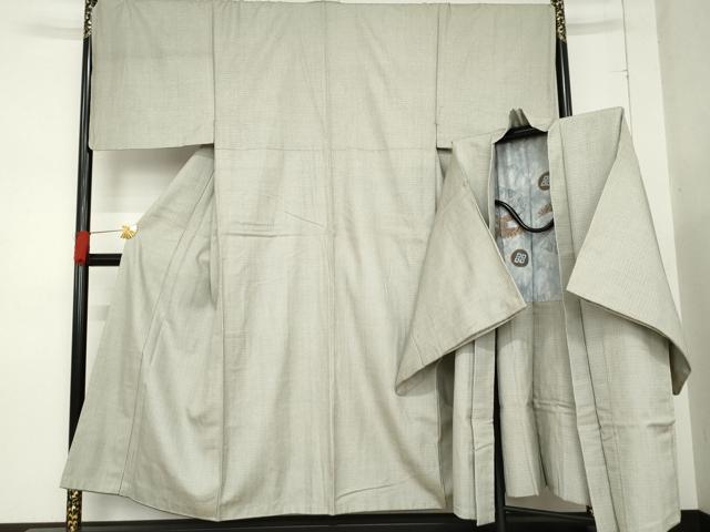 平和屋着物●男性　紬　アンサンブル　亀甲柄　正絹　逸品　AABD6409cs