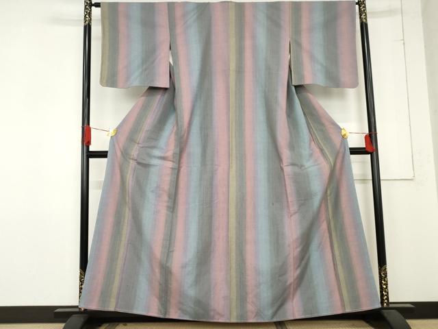 平和屋着物●上質な紬　間道　正絹　逸品　未使用　AABD6423cs