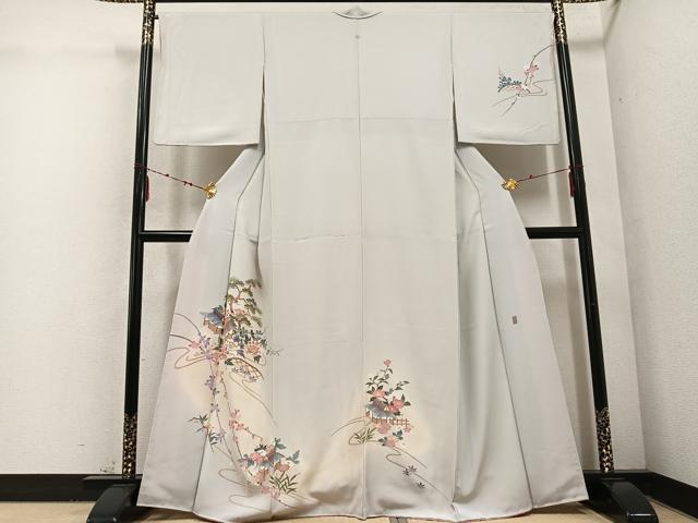 平和屋着物●本加賀友禅作家　岡本幸治　訪問着　松竹梅風景文　正絹　逸品　AABD6512ph