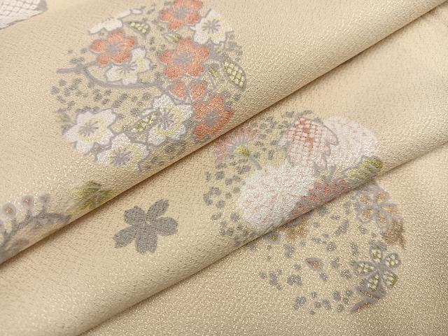 平和屋着物●小紋　草花丸文　洗える着物　AABD6526ph