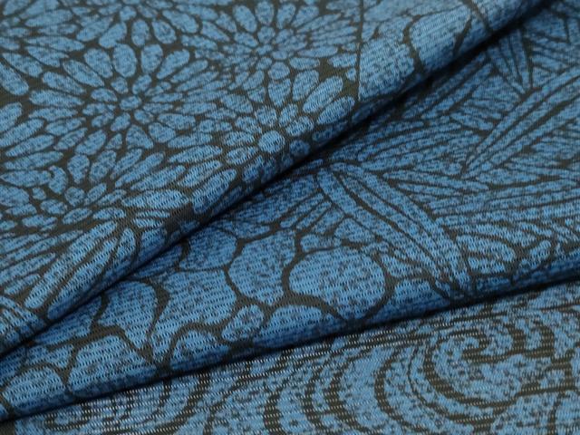 平和屋着物＊夏物　小紋　絽　切嵌花文　洗える着物　AABD6585jd