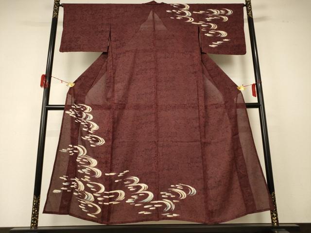 平和屋着物＊夏物　訪問着　絽　流水文　正絹　逸品　AABD6611jd