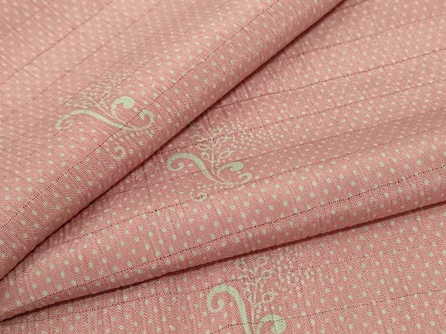 平和屋着物＊夏物　小紋　絽　草花文　洗える着物　AABD6616jd