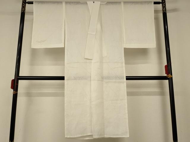 平和屋着物＊夏物　長襦袢　笹竹紋紗　白色　洗える着物　AABD6618jd