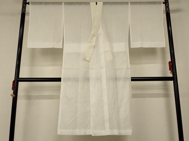 平和屋着物＊夏物　長襦袢　萩紋紗　白色　洗える着物　AABD6628jd